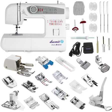 Lucznik Ewa II sewing machine with a set of feet | Sewing machines ...