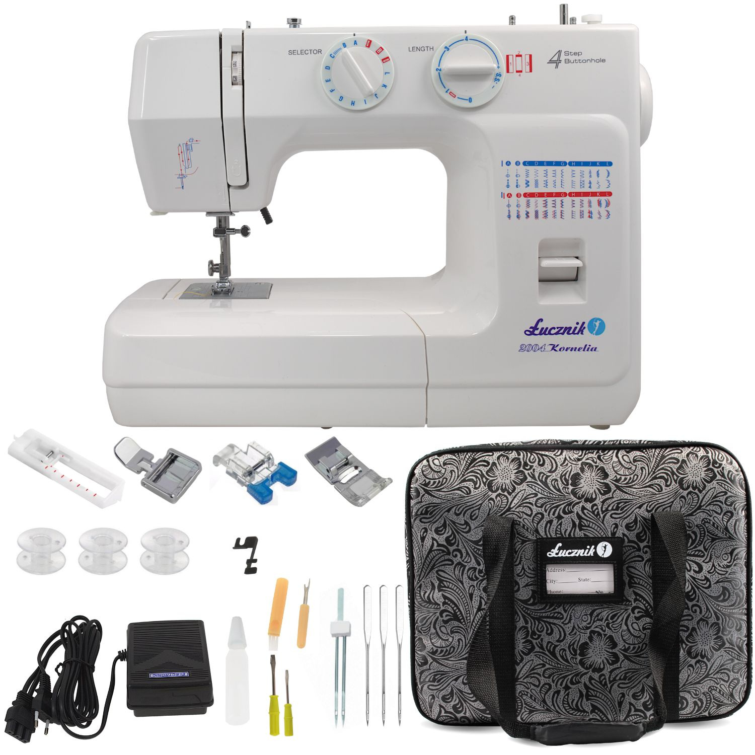 Kornelia 2004 II sewing machine with carrying case Ivonne + walizka ...